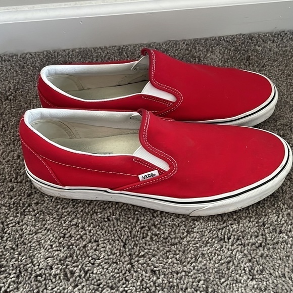 Vans | Shoes | Vans Slip On Racing Red Sneakers 2 | Poshmark